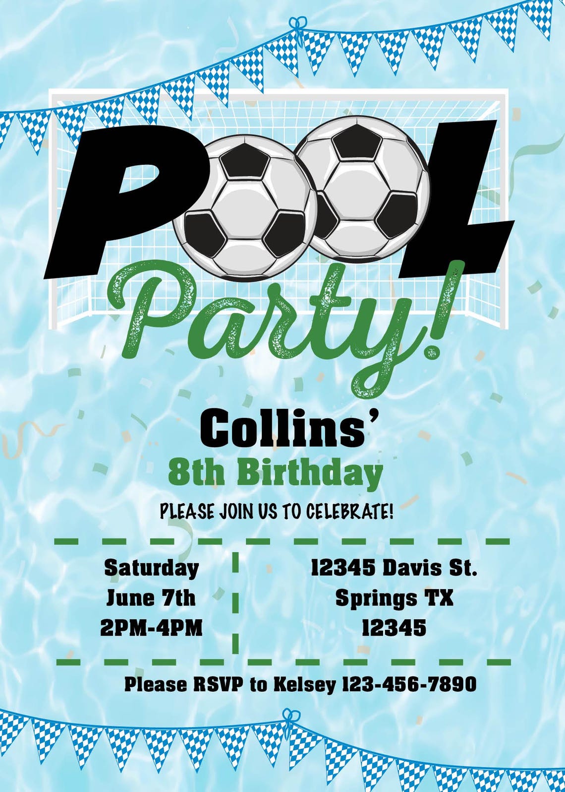 Soccer Pool Party. Kids Soccer Theme Pool Party - Etsy