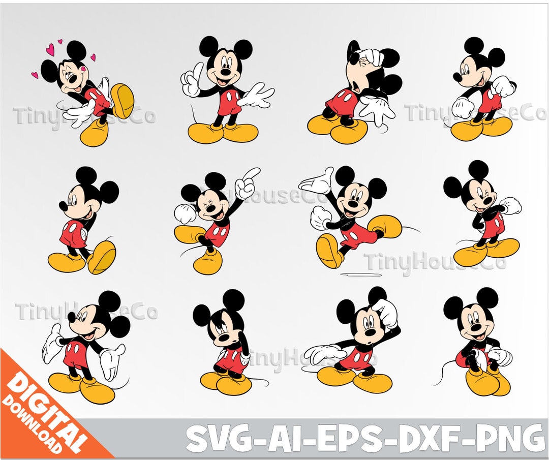 Mickey Mouse Svg Silhouette Mickey Mouse Clipart Mickey Mouse Cricut Mickey Mouse Birthday ...