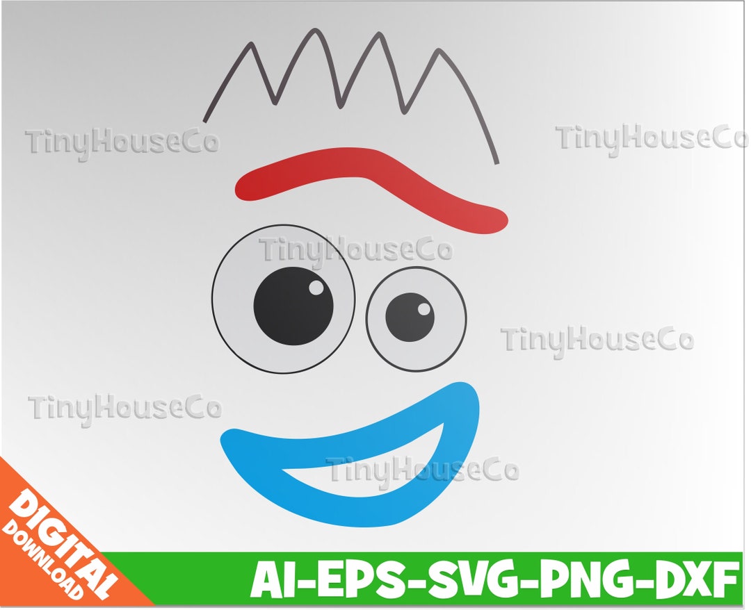 Forky Face Svg, Toy Story 4 Svg, Eps, Dxf, Png Cutfiles, Forky Cutfile ...