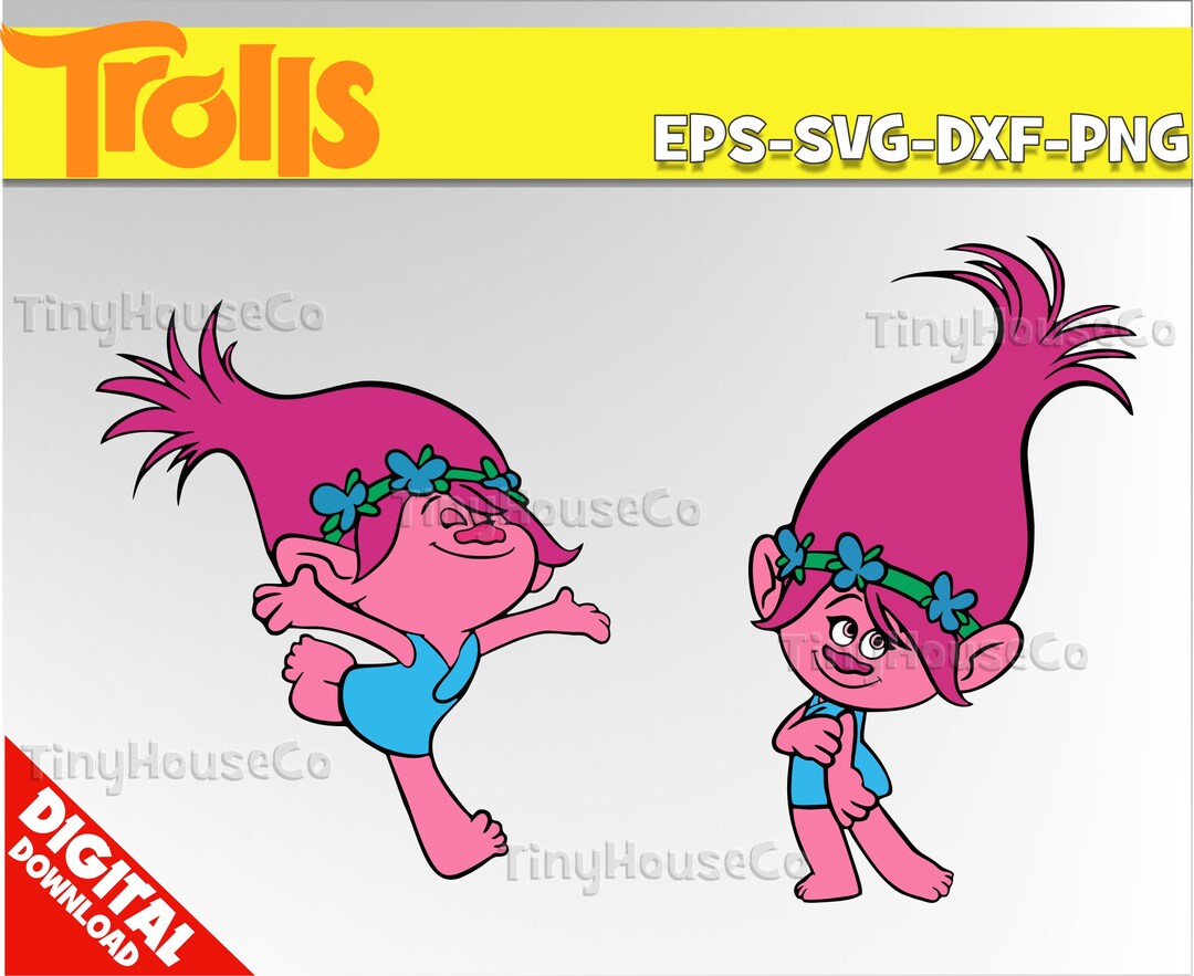 Poppy Svg Layered Trolls Clipart PNG Poppy Party Trolls 2 Vector Cut ...