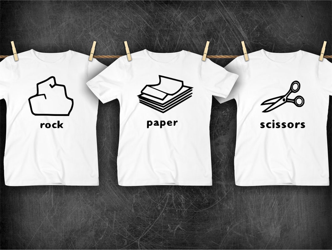 Rock Paper Scissors - Shirt -triplets - Sibling Shirts / - T Shirt ...