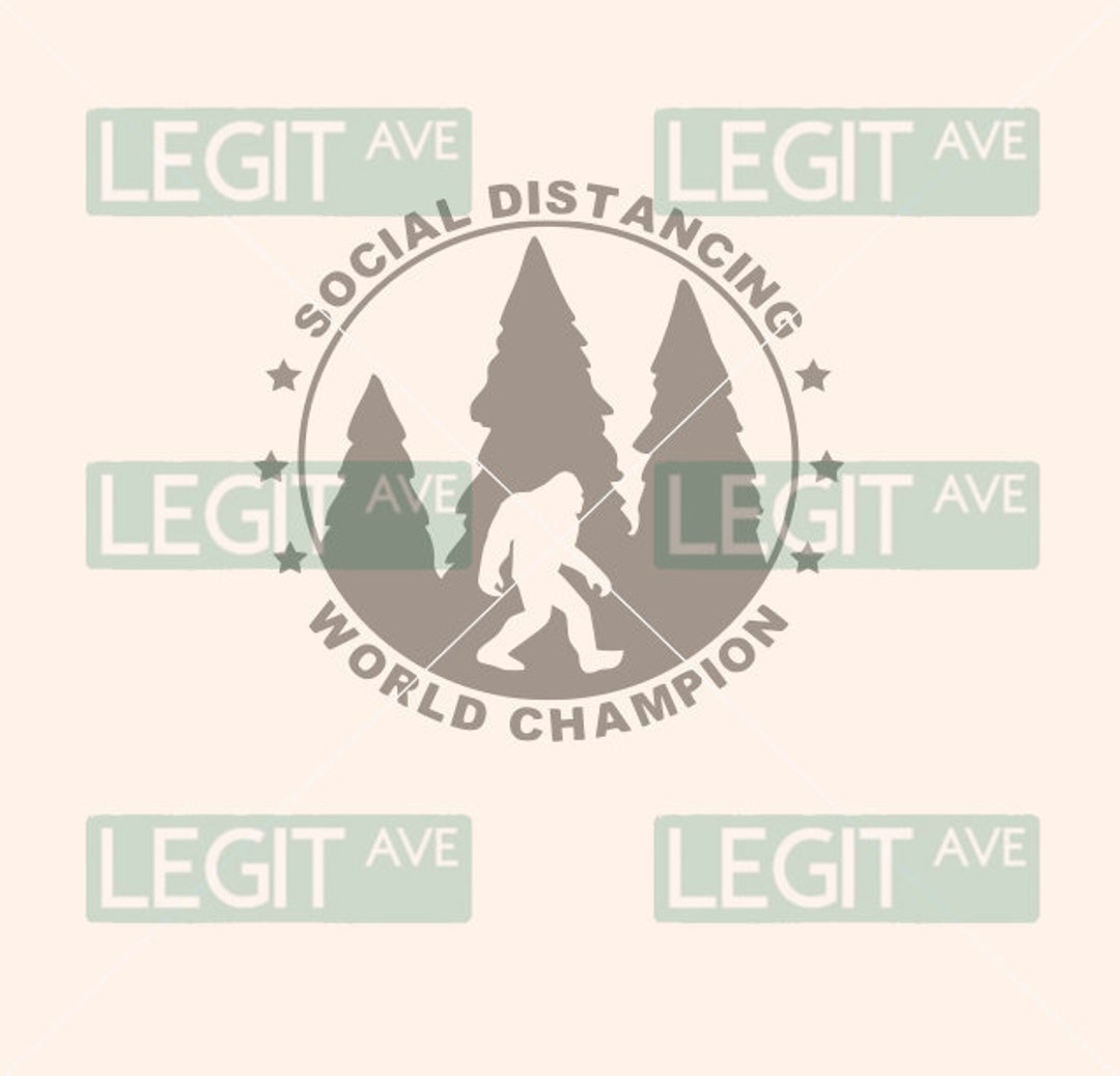 SVG - Social Distancing World Champion - Big Foot - Sasquatch ...