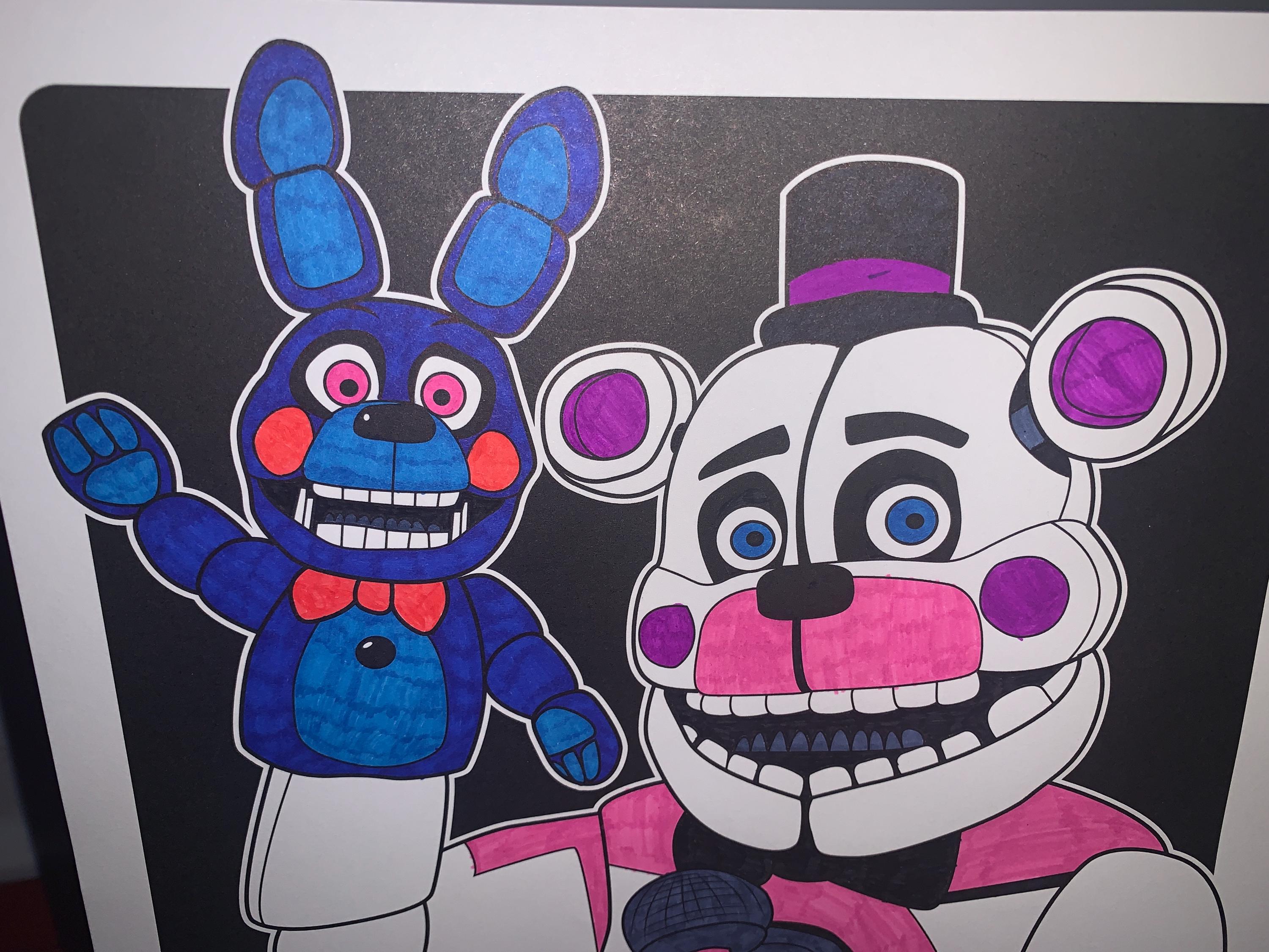 Fun Time Freddy With Bon Bon FANF Colored Page - Etsy