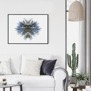 Blue Tree Print, Wall Art, Green Home Decor, Tree Poster, Boho Print ...