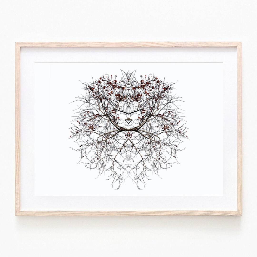 Red Leaf Print, Botanical Art, Wall Art, Fine Wall Art, Green Home ...