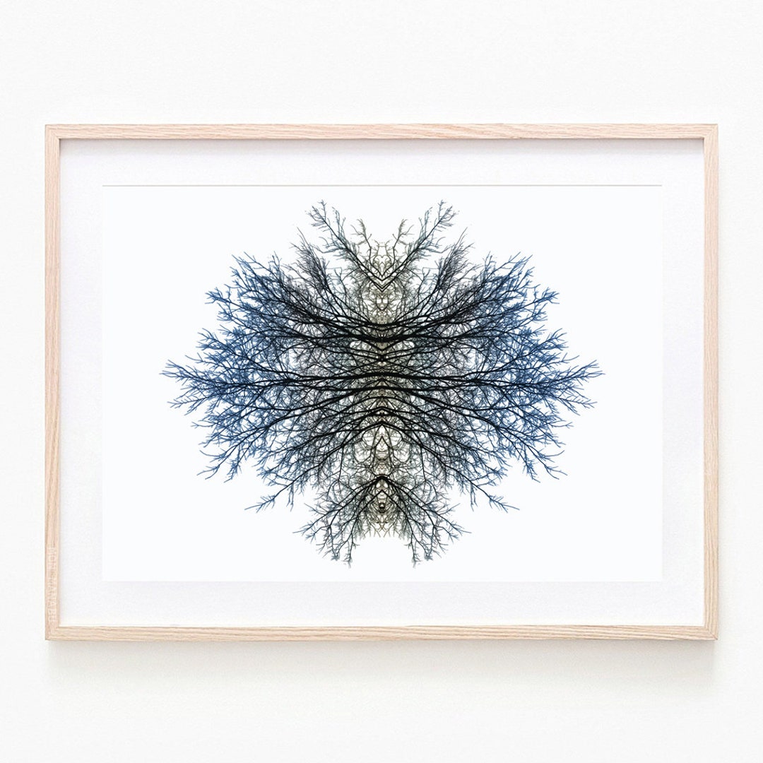 Blue Tree Print, Wall Art, Green Home Decor, Tree Poster, Boho Print ...