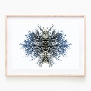 Blue Tree Print, Wall Art, Green Home Decor, Tree Poster, Boho Print ...