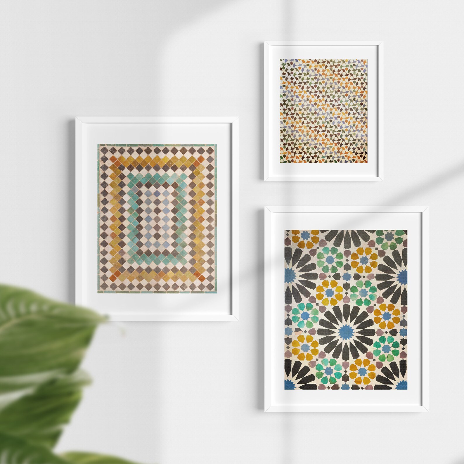 Set of 3 Prints Alhambra Tiles Arabic Mosaics Prints South - Etsy