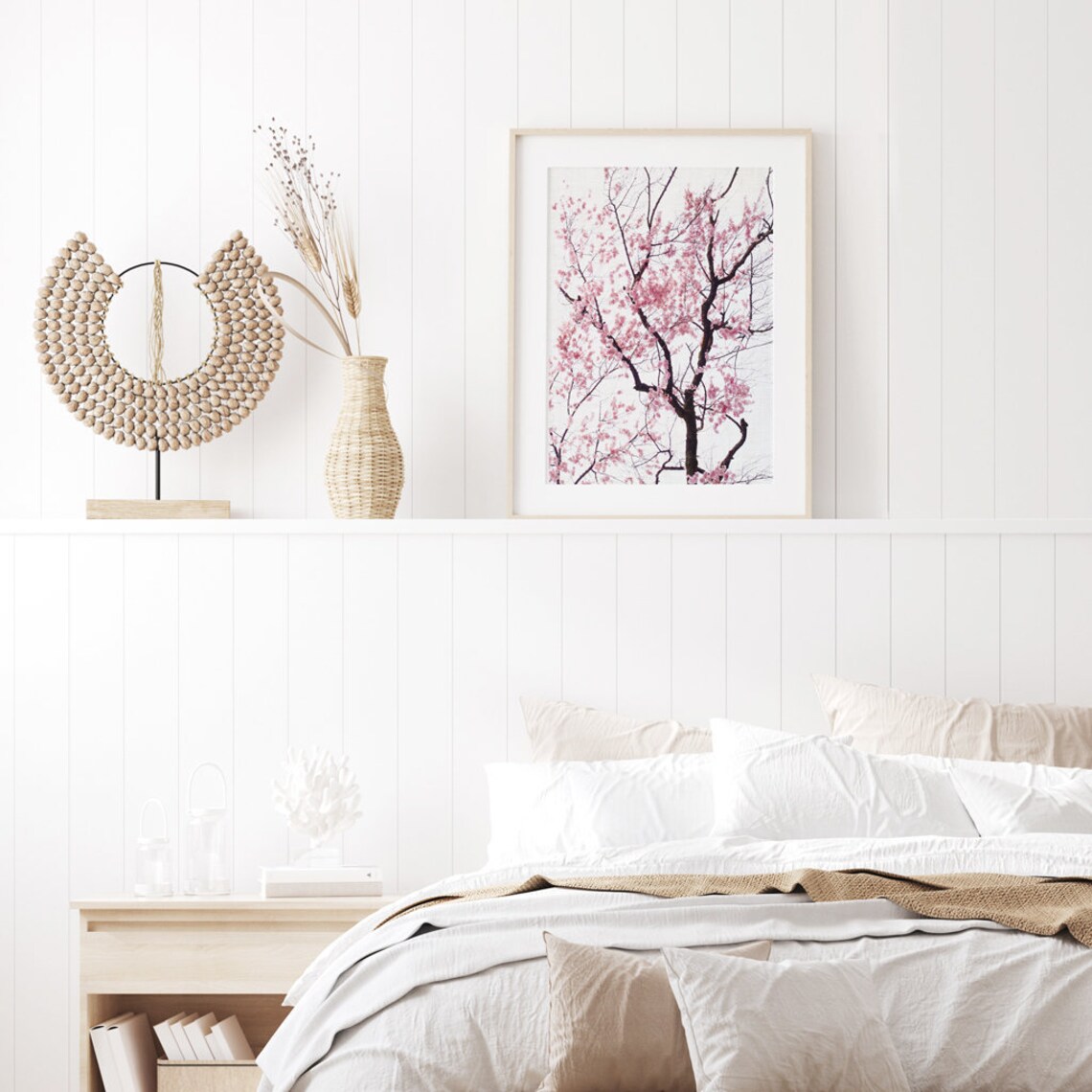 Cherry Blossom Tree Print Botanical Wall Art Pink Flower | Etsy