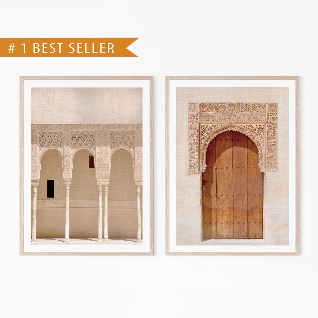 Duo Moroccan Architecture - Set of 2 Boho Print - Morocco Architecture ...