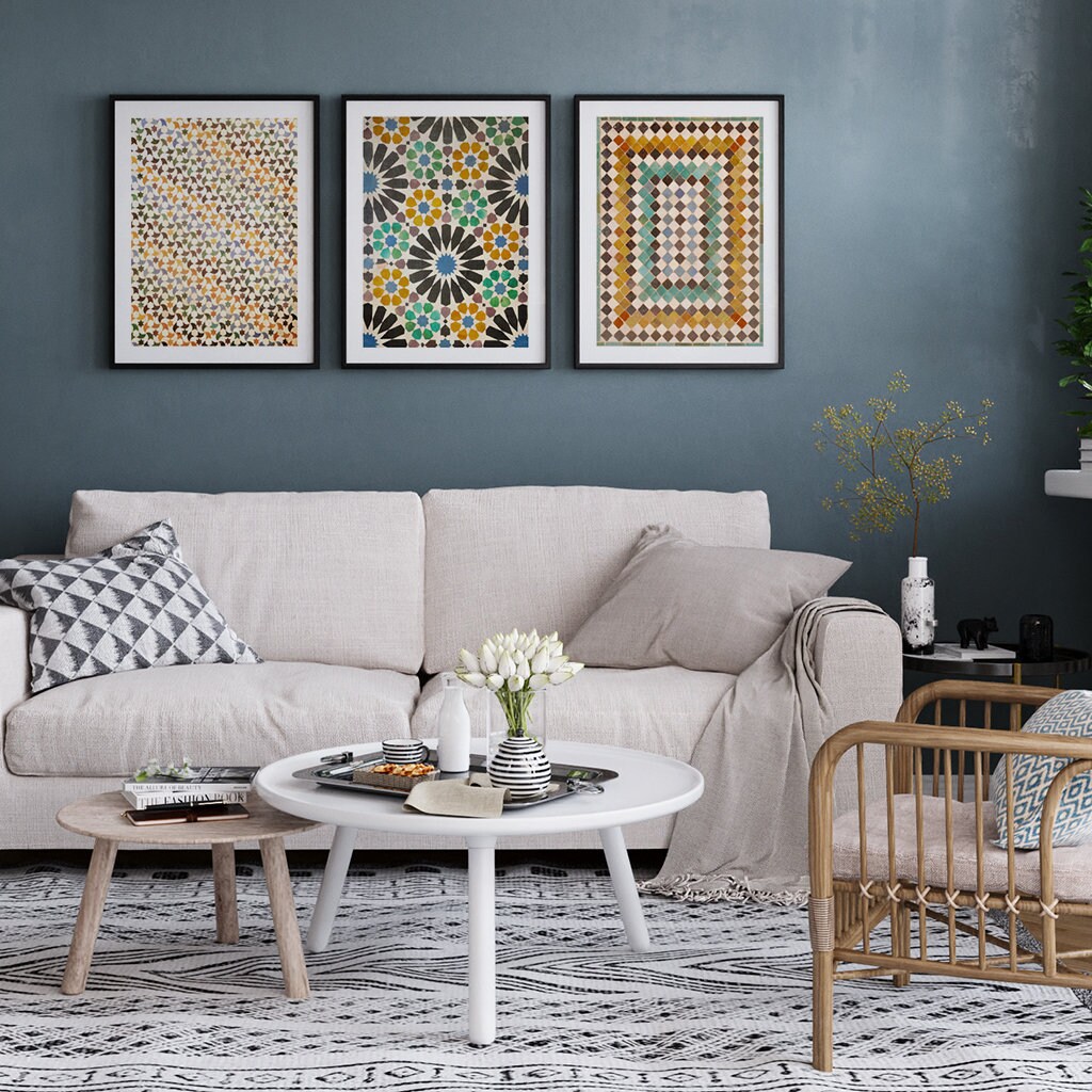 Set of 3 Prints Alhambra Tiles Arabic Mosaics Prints South Spain ...