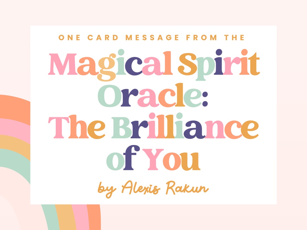 One Card Message From the Magical Spirit Oracle Cards intuitively Drawn ...