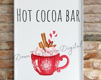 8 Inch Hot Cocoa Circle DIY Christmas Round Door Hanger Sign - Etsy