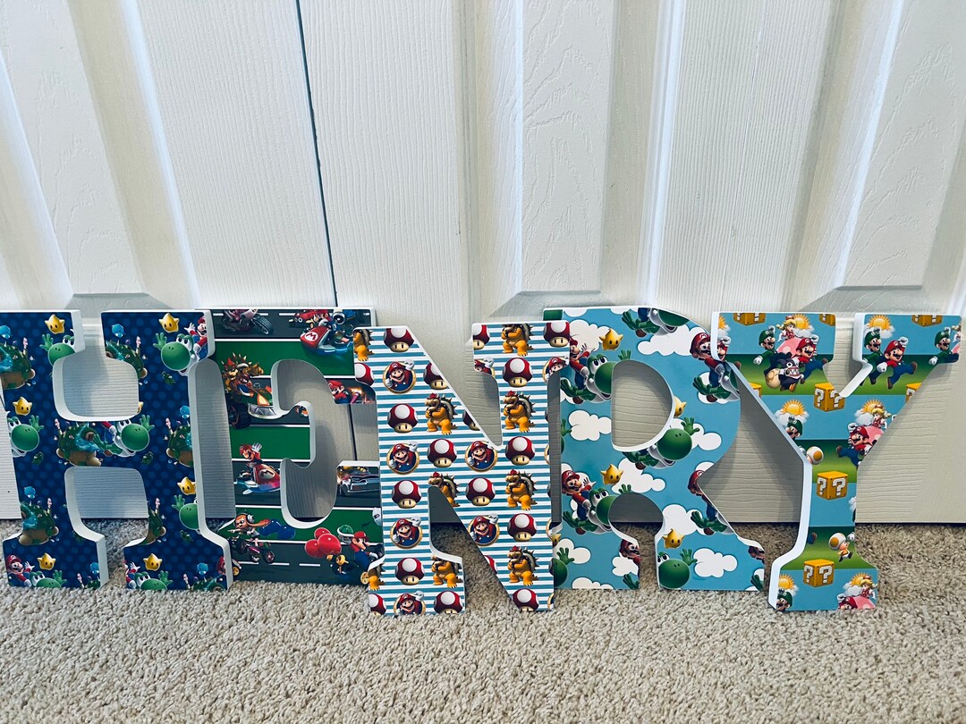 Super Mario Letters Mario Brothers Party Super Mario - Etsy