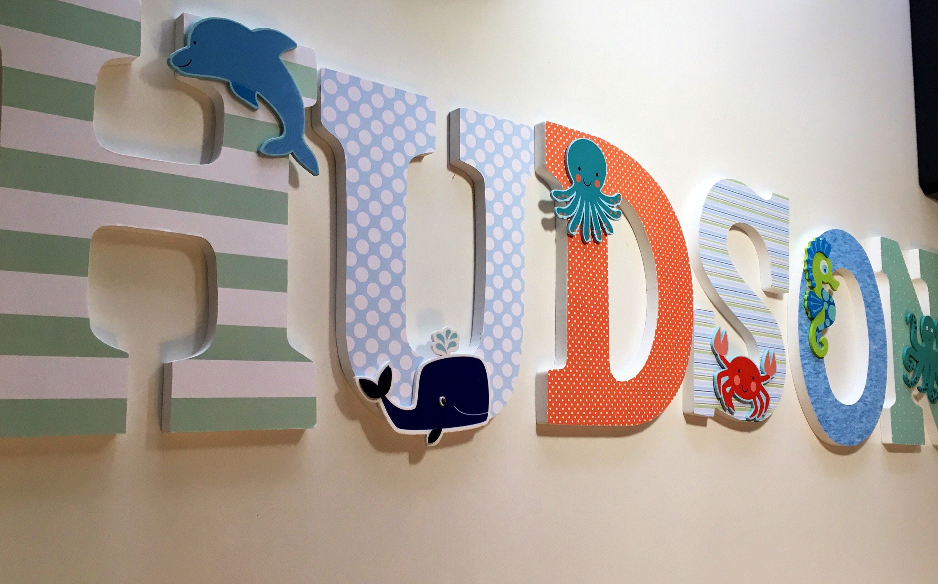 Lucas Letters Boys Nautical Nursery Letters Under the Sea - Etsy UK