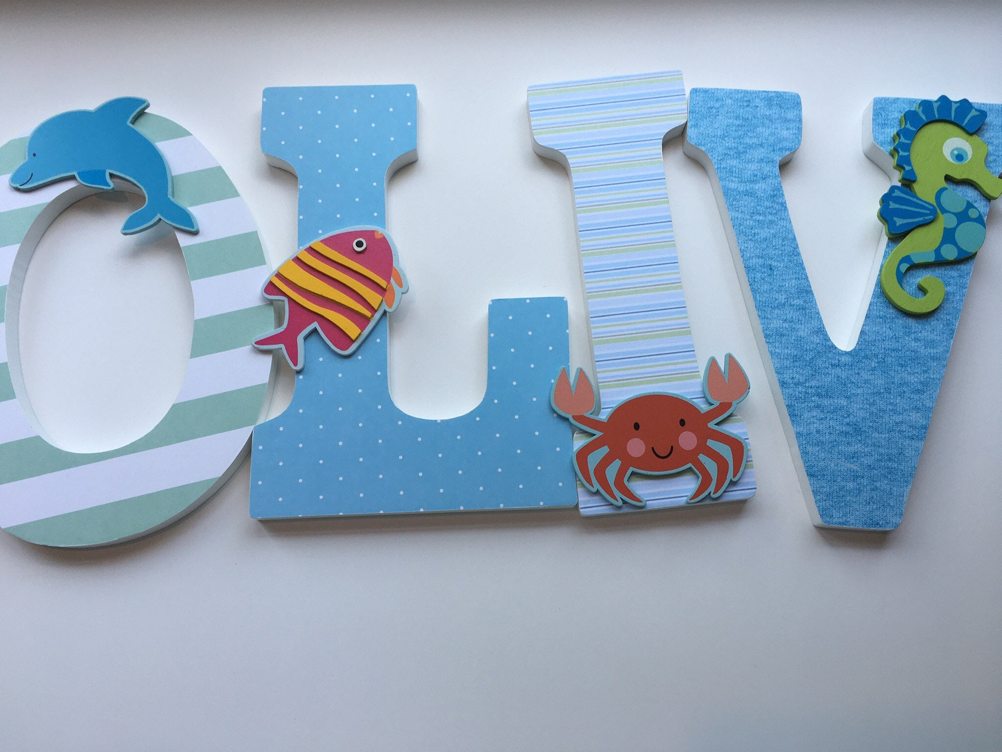 Lucas Letters Boys Nautical Nursery Letters Under the Sea - Etsy UK