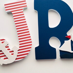JR Red White and Blue Letters nursery Letters Sailboats - Etsy