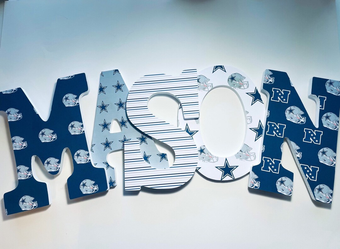 NFL Cowboys Wall Letters Sports Theme Nursery Dallas Cowboys Fan ...