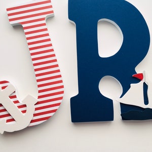 JR Red White and Blue Letters nursery Letters Sailboats - Etsy