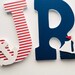 JR Red White and Blue Letters nursery Letters Sailboats - Etsy