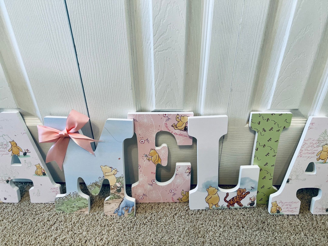 Handmade Winnie the Pooh Nursery Letters: Custom Name Sign - Baby ...