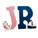 JR Red White and Blue Letters nursery Letters Sailboats - Etsy