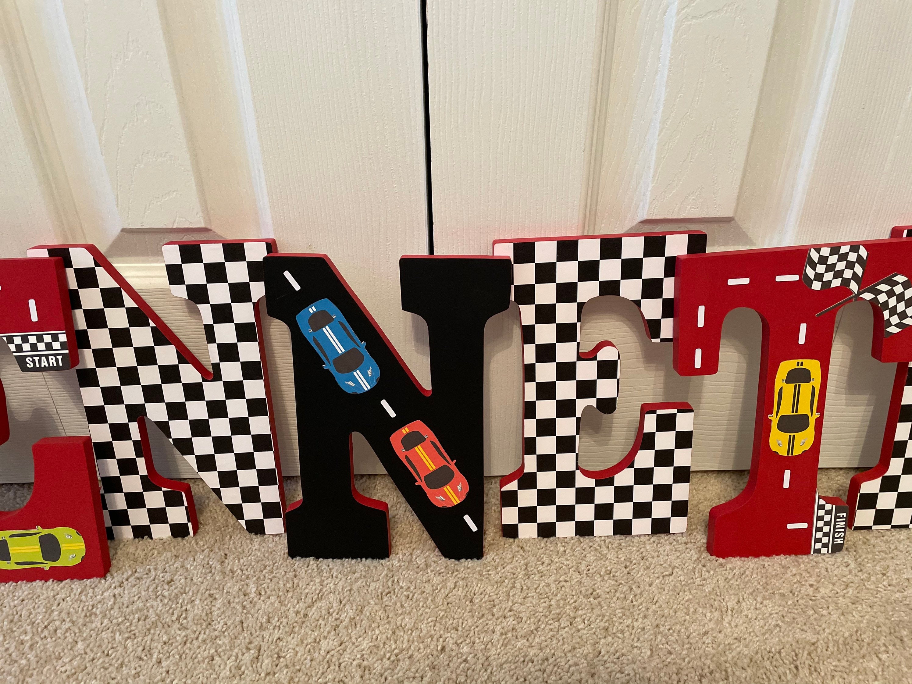 Nascar letters Race car nursery Nursery letters Boys | Etsy