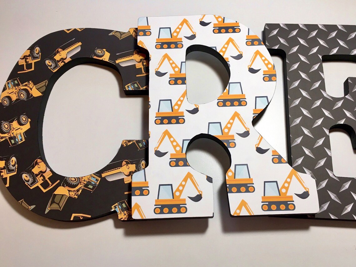 Construction theme letters Construction theme nursery | Etsy