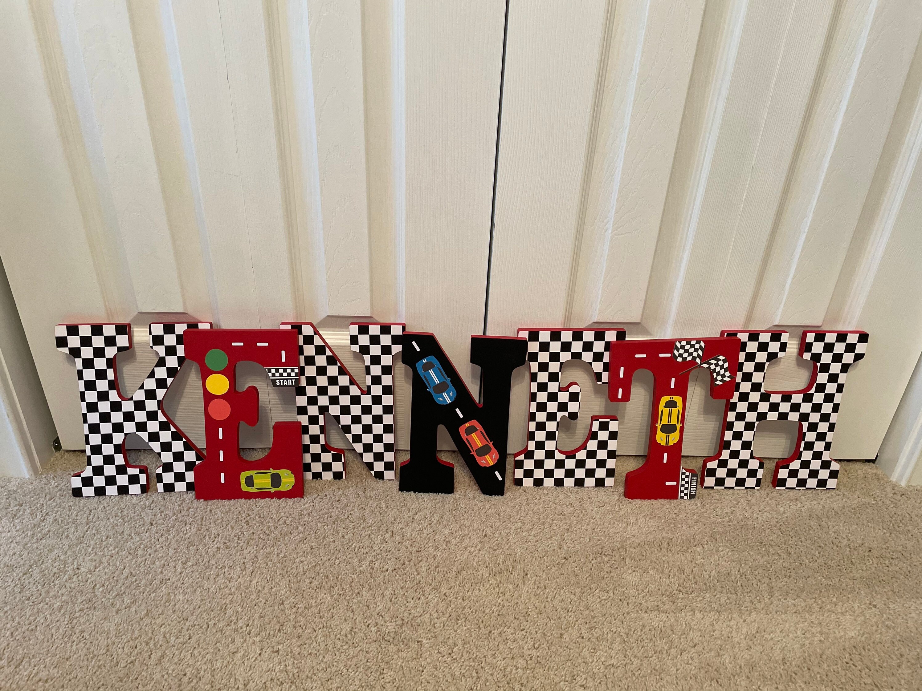 Nascar letters Race car nursery Nursery letters Boys | Etsy