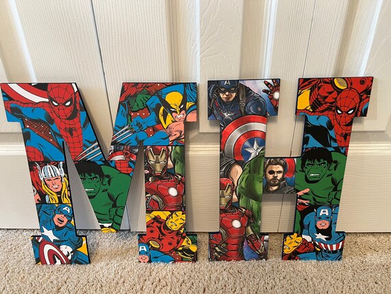 Superhero Wall Letters Nursery Letters Wooden Letters Super | Etsy
