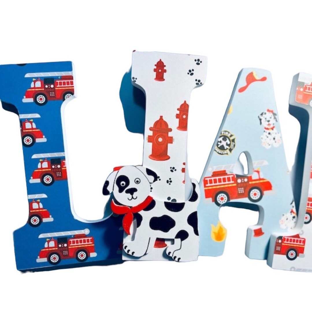Nursery Letters Boys Nursery Letters Nursery Decor Fireman Nursery ...