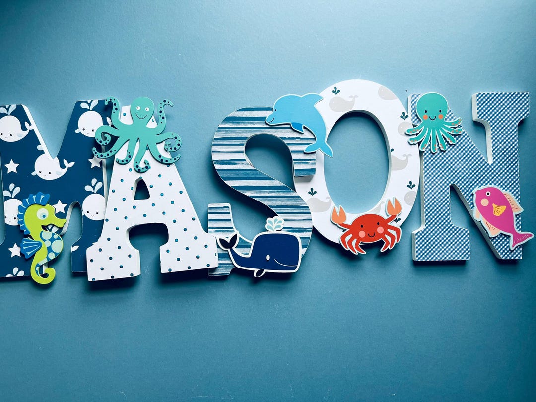 Under the Sea Baby Name Letters - Ocean Theme Nursery Letters ...
