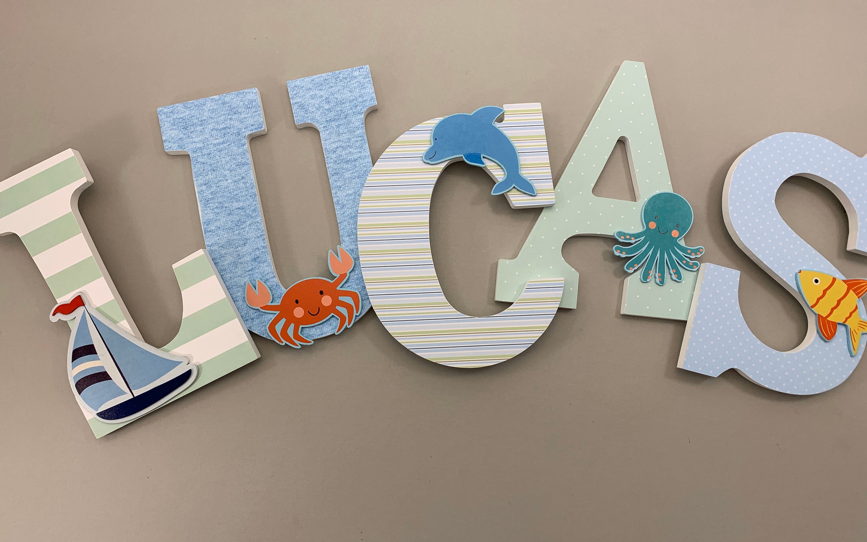 Lucas Letters Boys Nautical Nursery Letters Under the Sea - Etsy UK