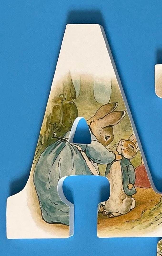 Peter Rabbit Nursery Letters – Personalized Name Sign, Classic Peter ...