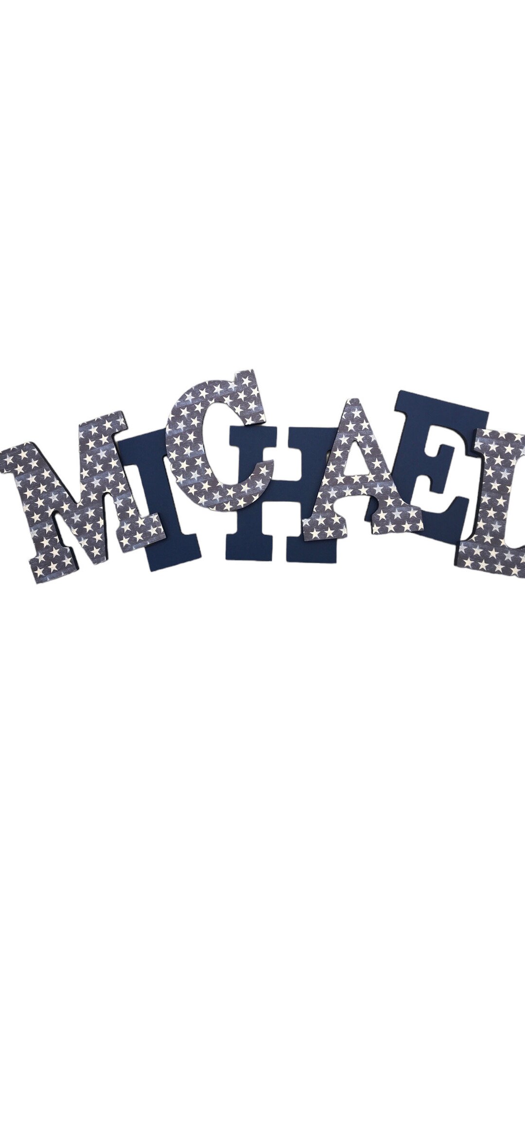 Boys Navy Stars Nursery Letters, Baby Boy Navy Blue Nursery Letters ...