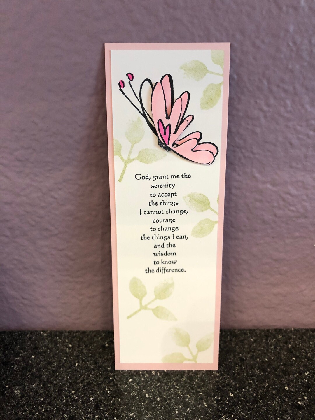 Pink Print Serenity Prayer Bookmark - Etsy
