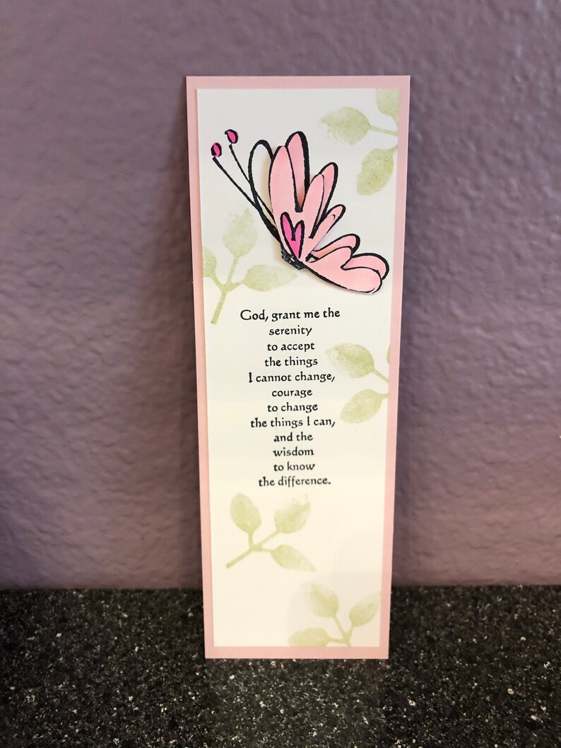 Pink Print Serenity Prayer Bookmark - Etsy