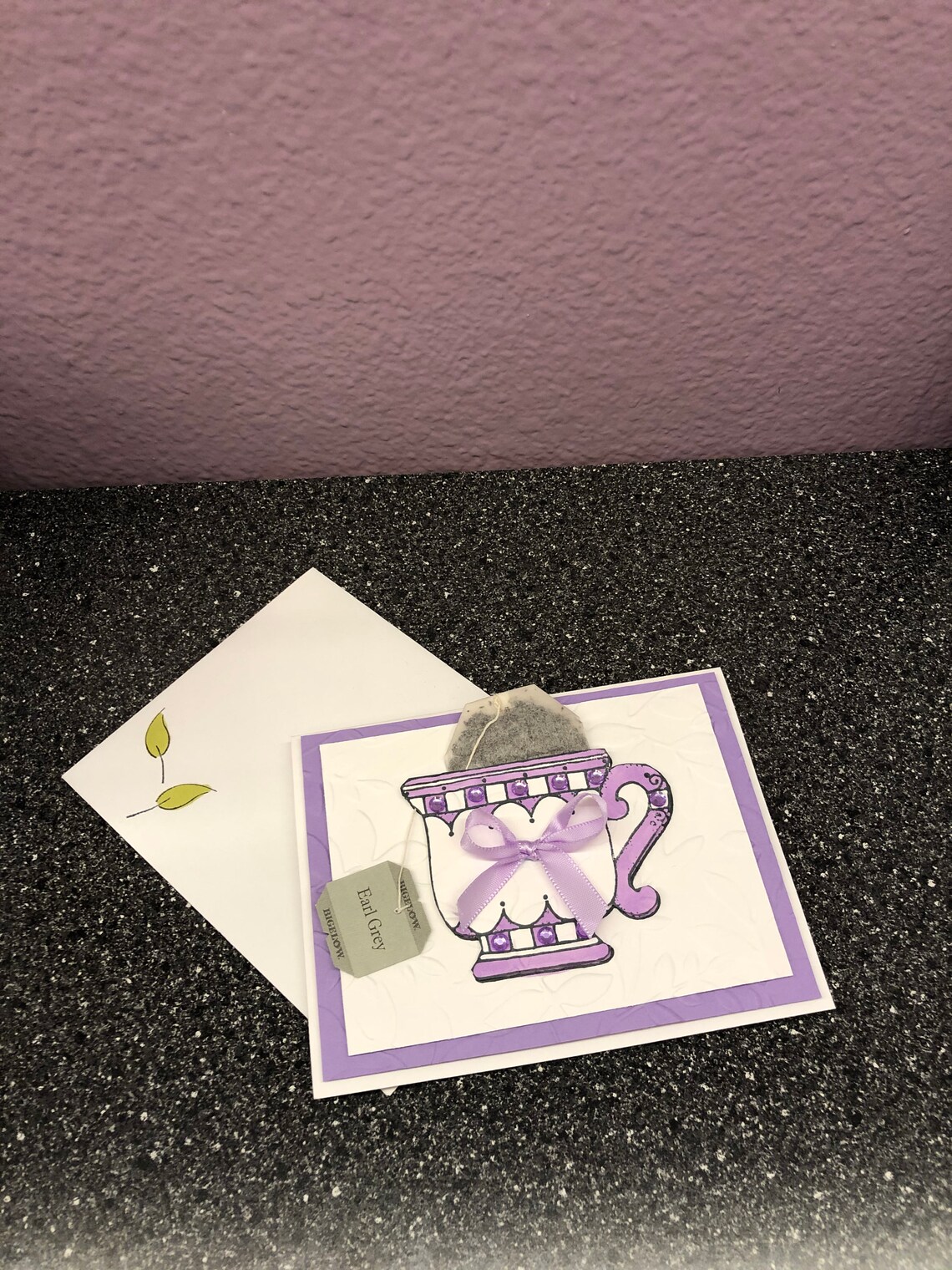 Lavender Tea Cup Card - Etsy