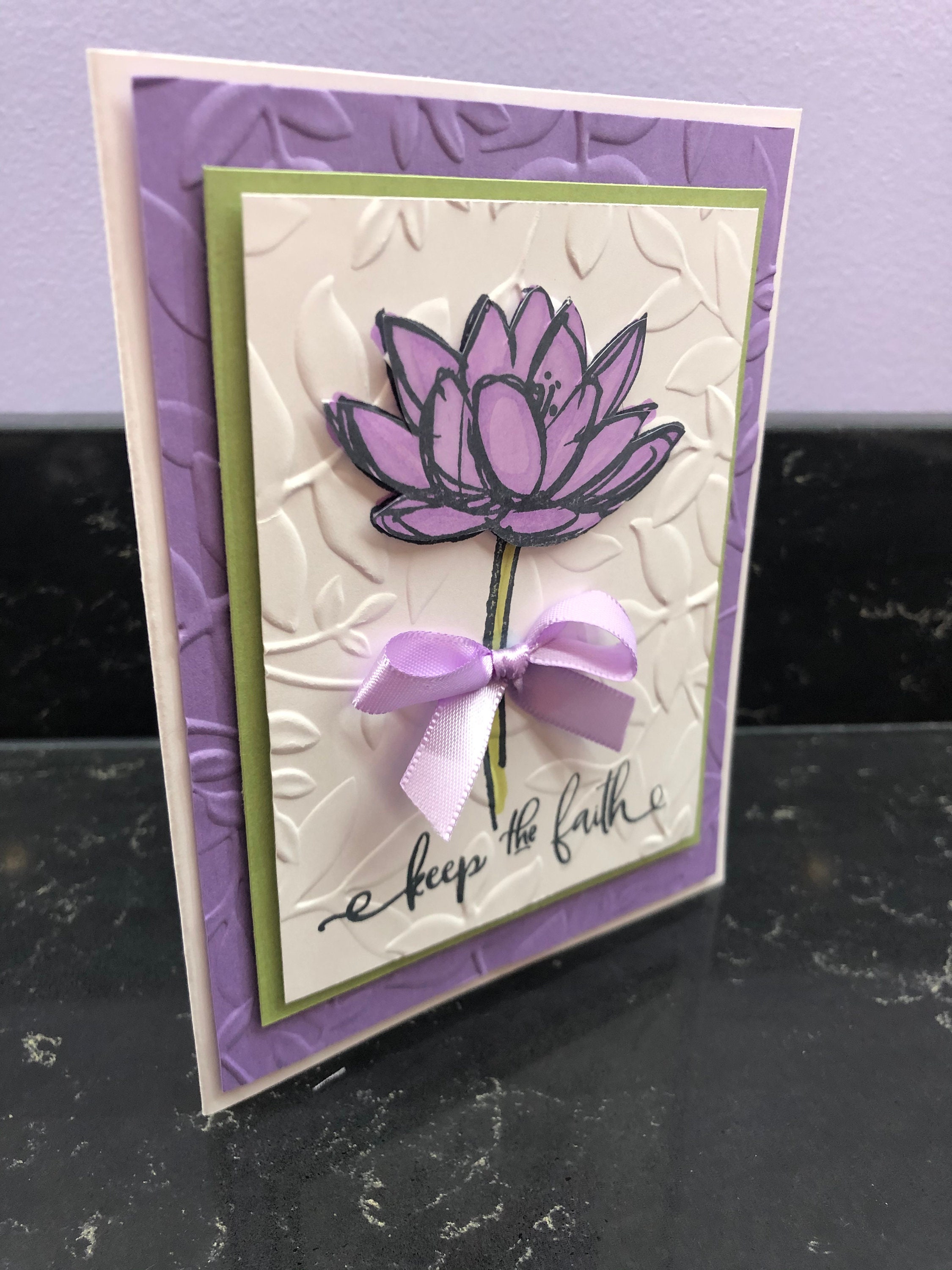 Keep the Faith Lavender Flower Blank Card - Etsy