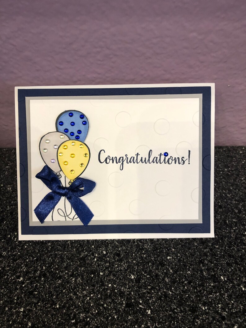 Congratulations Bling Balloons Card - Etsy