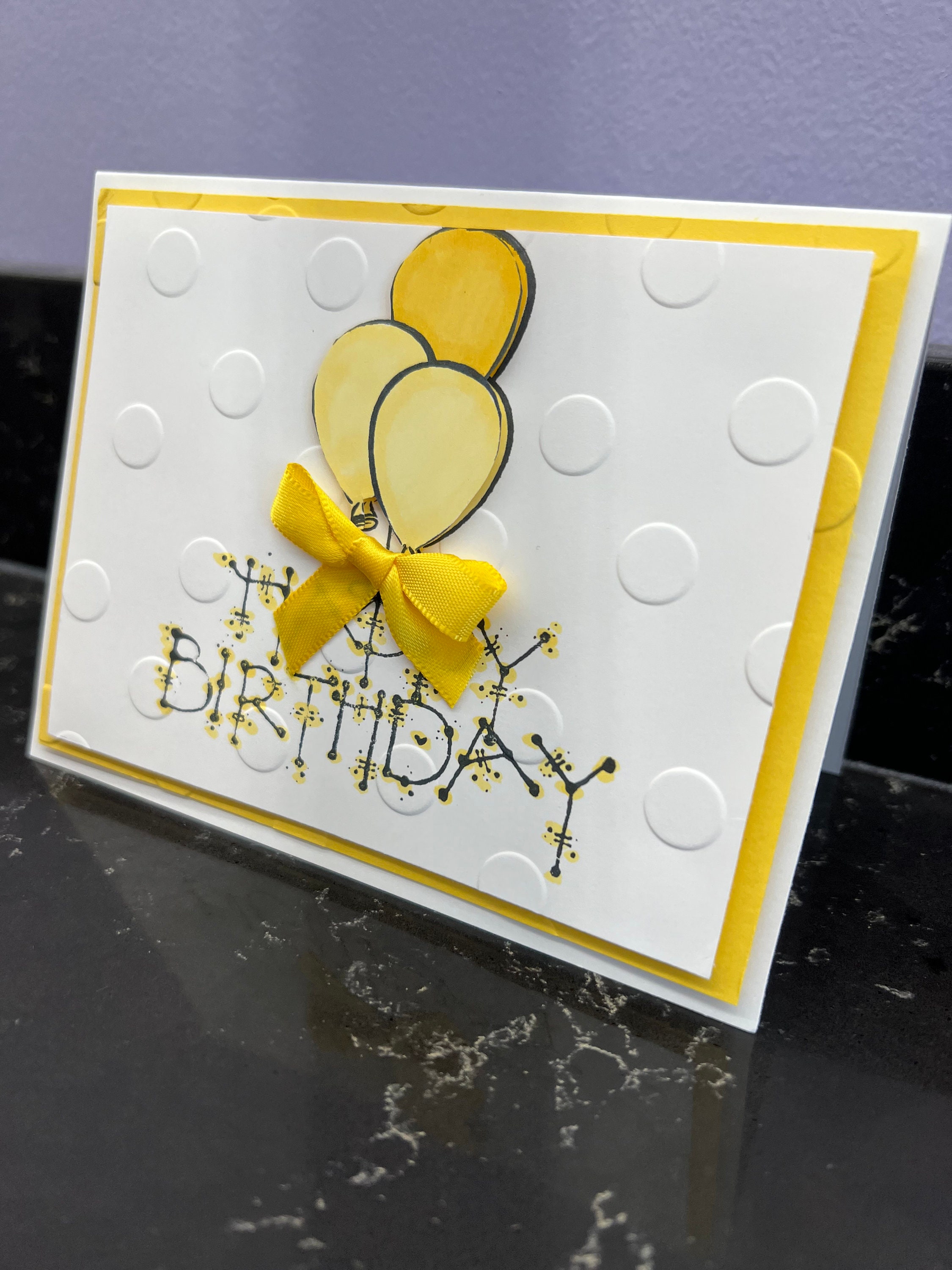 Yellow Birthday Balloons Blank Card - Etsy