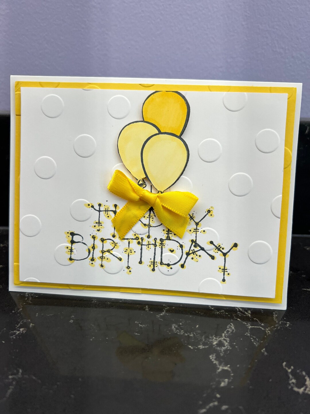Yellow Birthday Balloons Blank Card - Etsy