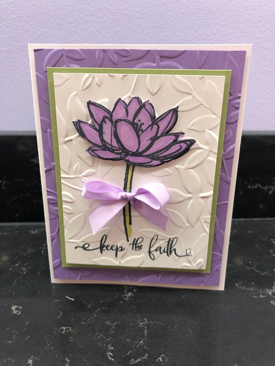 Keep the Faith Lavender Flower Blank Card - Etsy