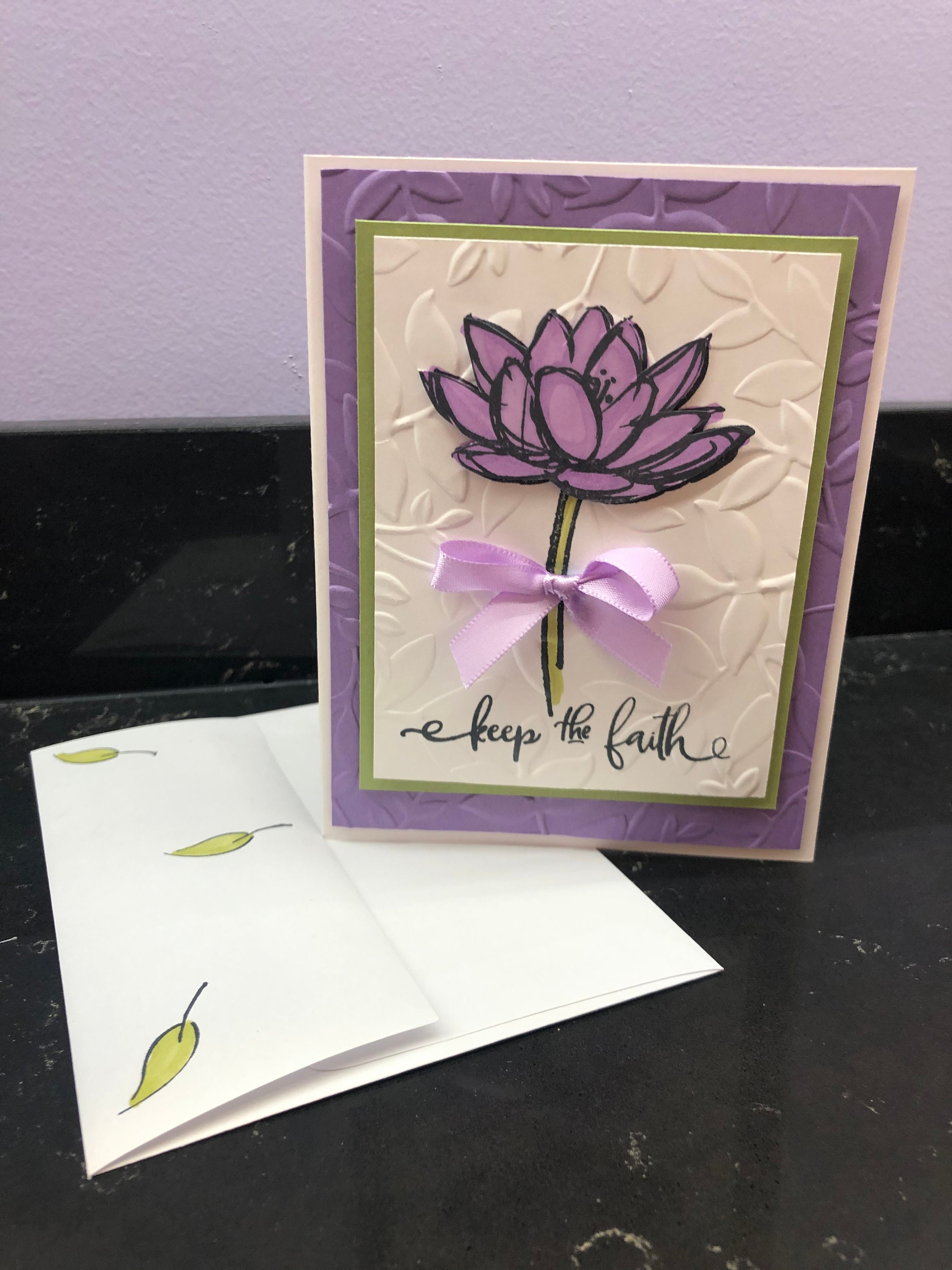 Keep the Faith Lavender Flower Blank Card - Etsy