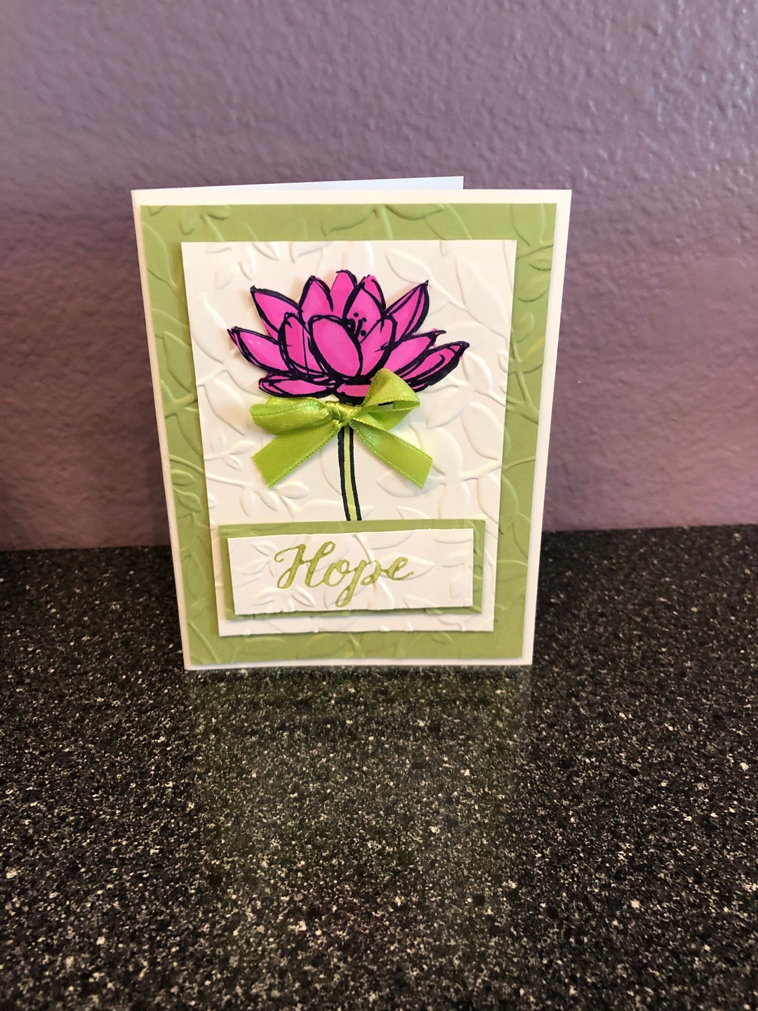 Hot Pink Flower of Hope Blank Card - Etsy