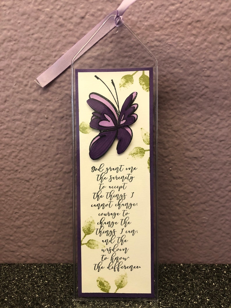 Large Purple Butterfly Serenity Prayer Bookmark - Etsy