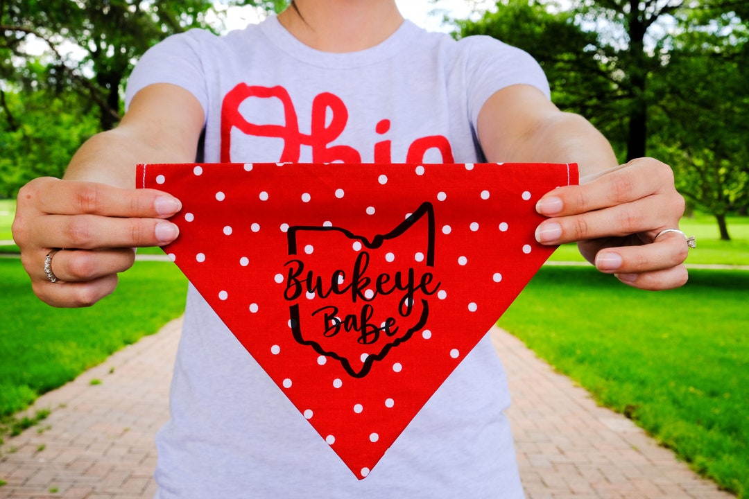 Red Ohio State University Football Buckeye Babe/stud Dog Bandana - Etsy