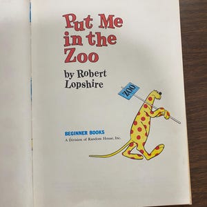 Vintage Put Me in the Zoo 1960 Dr. Seuss First Edition Hardcover ...