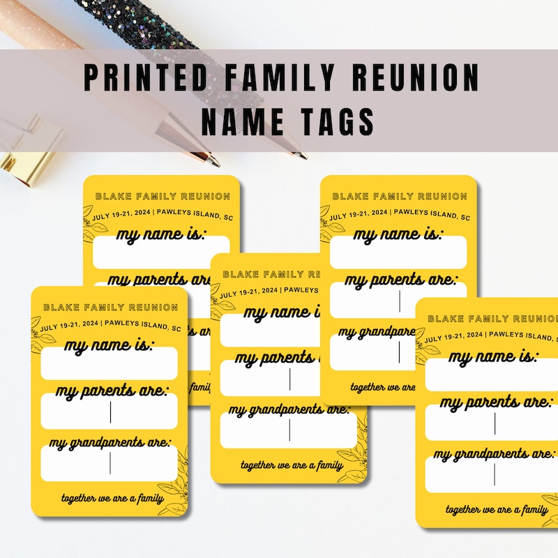 Reunion Name Badge Template - Etsy