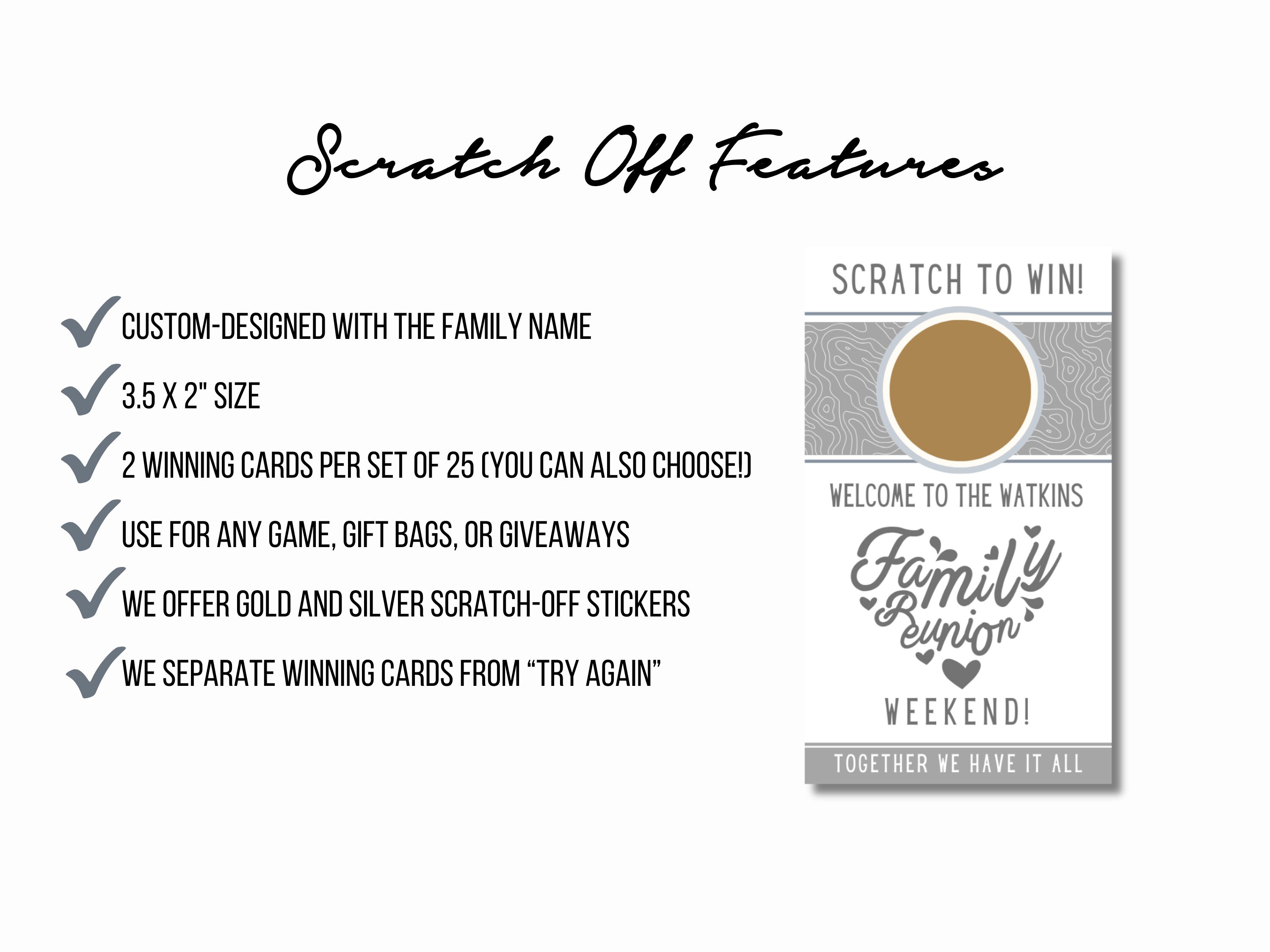 Family Reunion Scratch-off Game | Family Reunion Games | Scratch-off ...